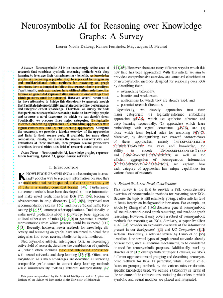 Neurosymbolic AI for Reasoning Over Knowledge Graphs- A Survey | PDF | Fuzzy Logic | Knowledge ...