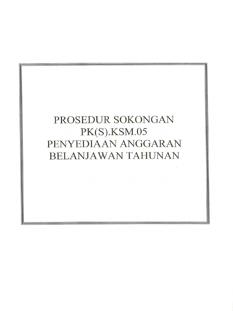Penyediaan Anggaran Belanjawan Tahunan | PDF