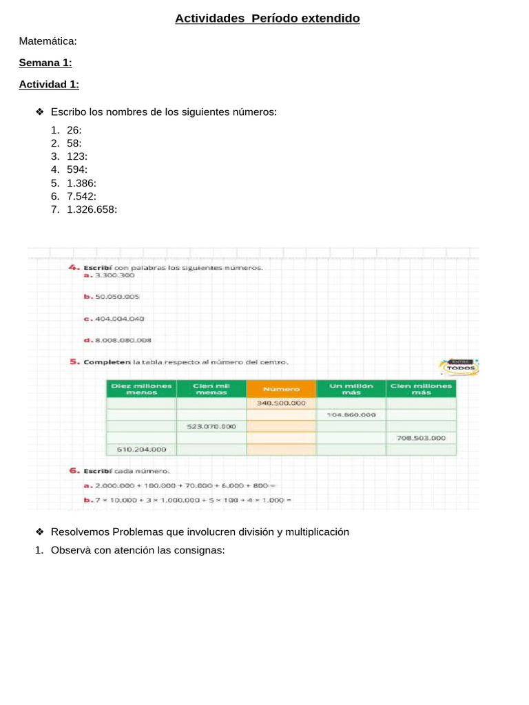 Actividades Período Extendido 2023 | PDF