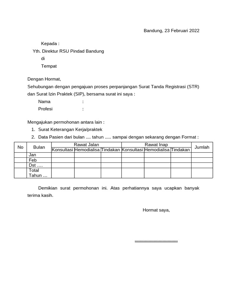 Permohonan Rekap Pasien | PDF
