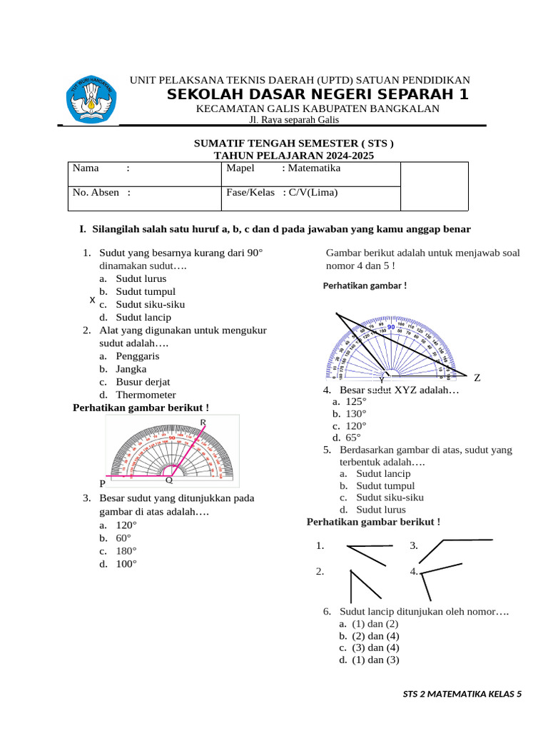 STS MTK Kelas 5 Sem 2 | PDF