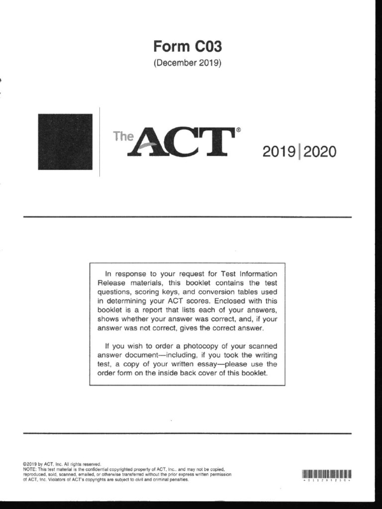 ACT 201912 Form C03 | PDF