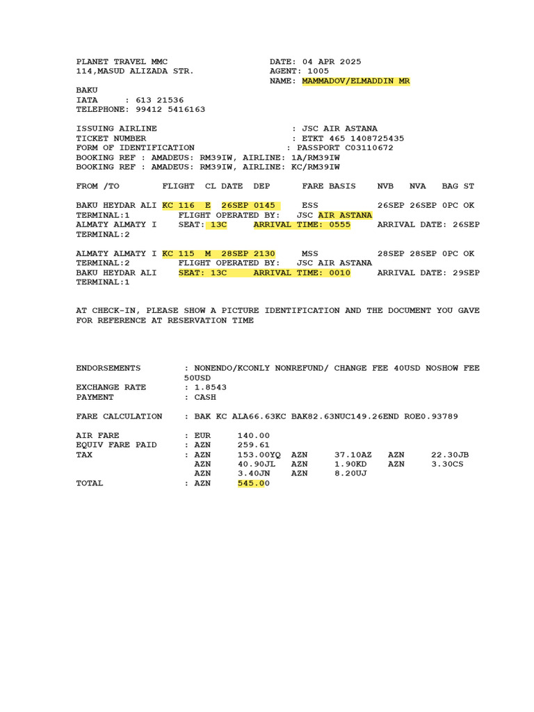 Mammadov Elmaddin 26sep Gyd Ala | PDF