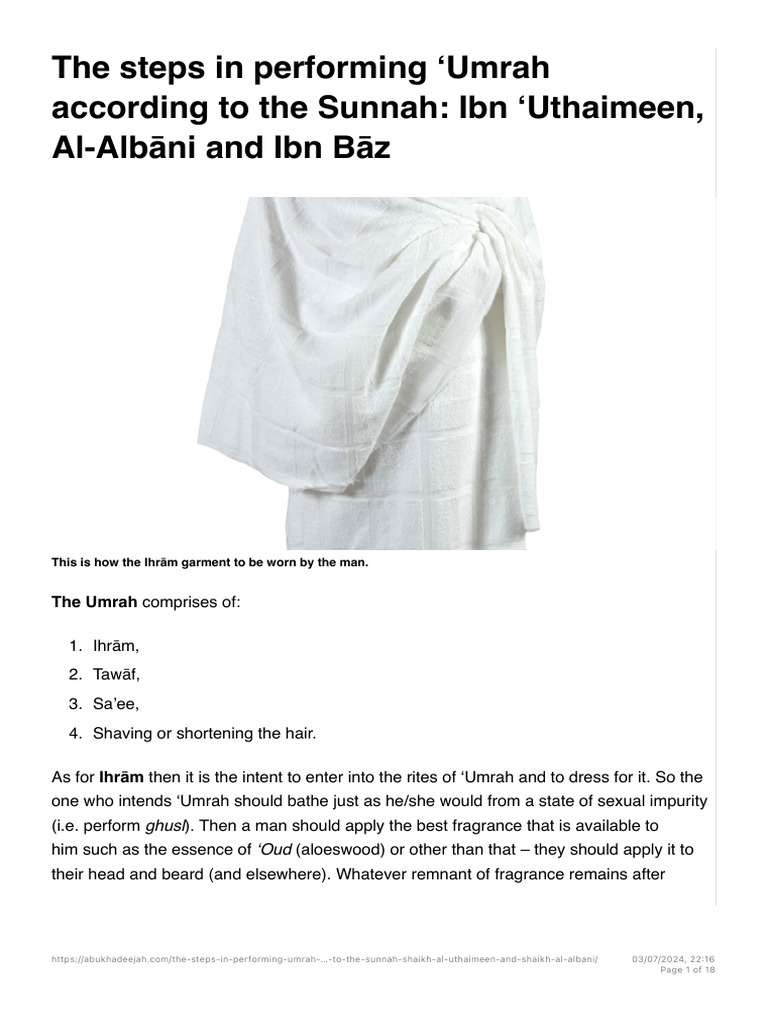 Steps to Perform Umrah According to Sunnah | PDF | Hajj | Muhammad