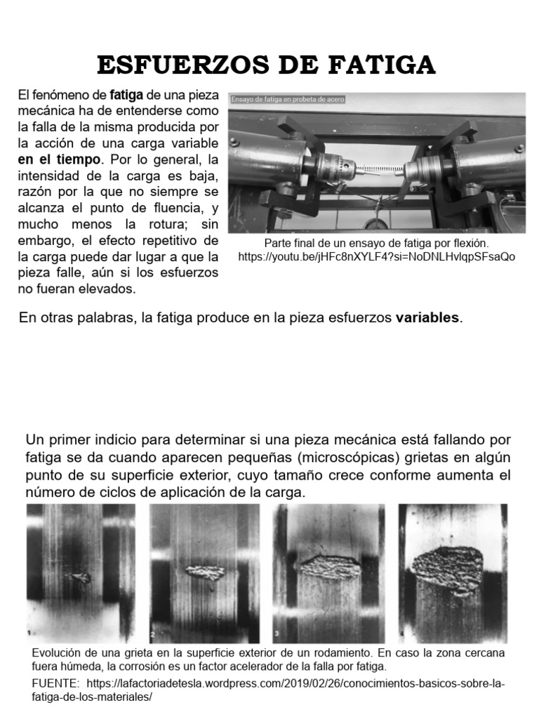 Fatiga en Materiales Mecánicos: Causas y Efectos | PDF | Fatiga ...