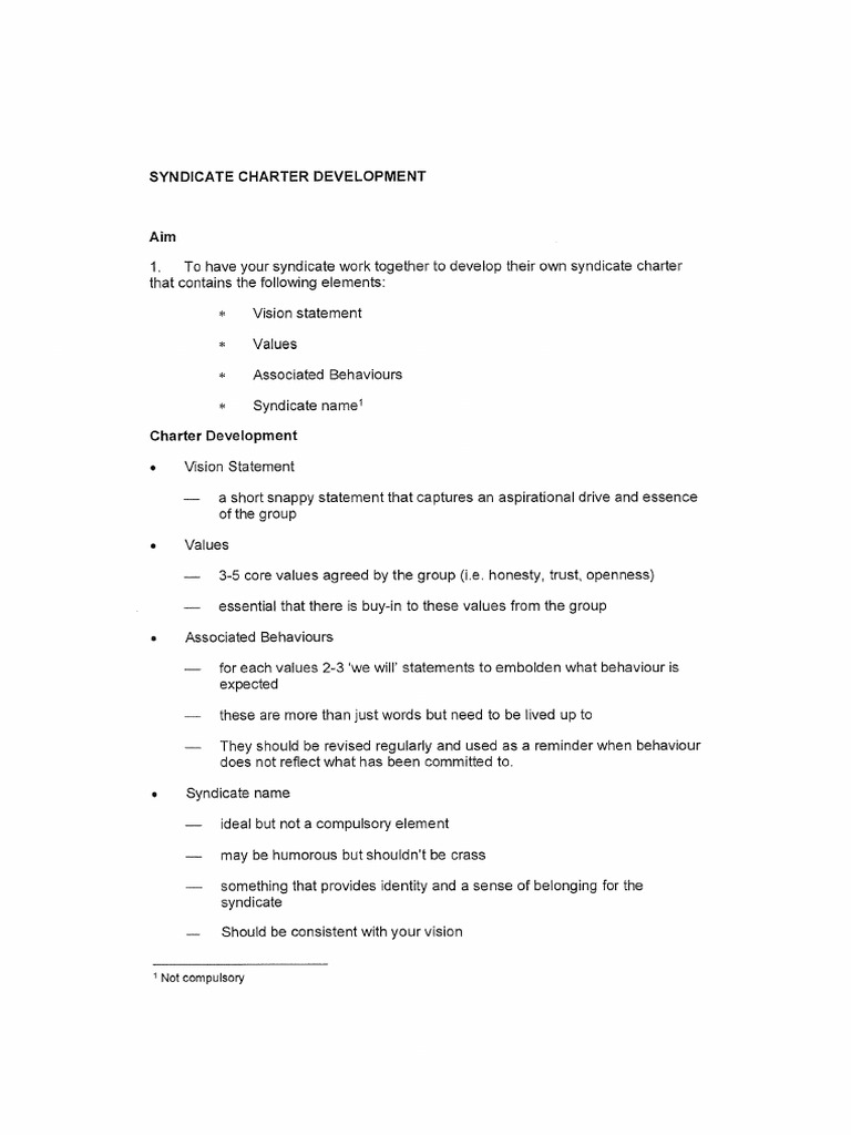 Charter Development | PDF