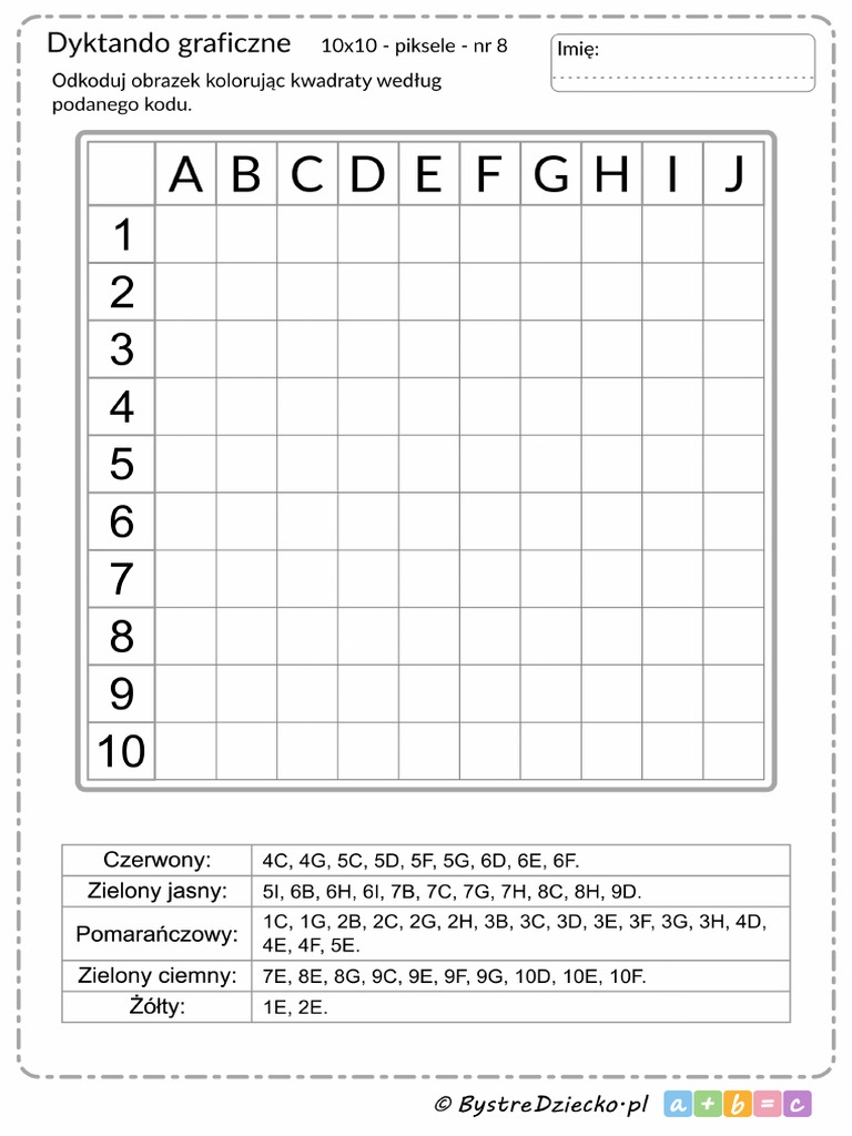 Dyktando Graficzne Piksele 10x10 008 Tulipan | PDF