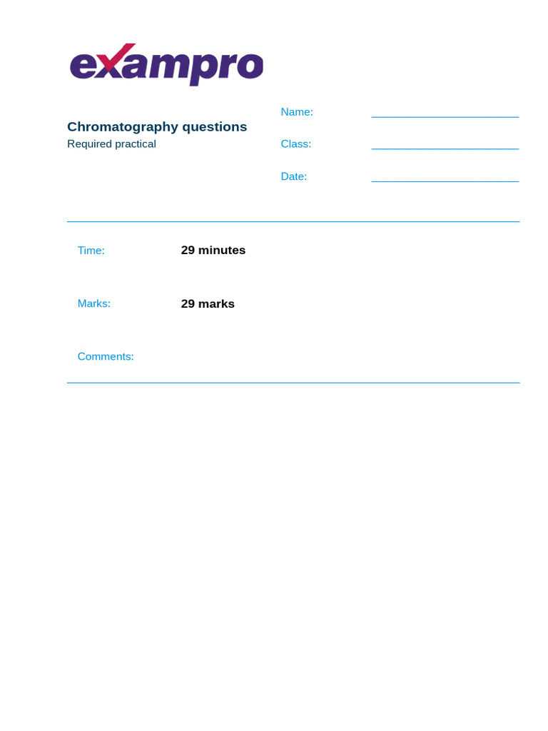 Chromatography Practical Questions | PDF