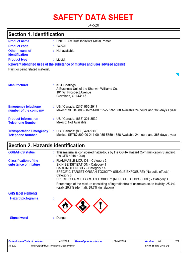 Hoja de Datos de Seguridad | PDF | Occupational Safety And Health | Safety
