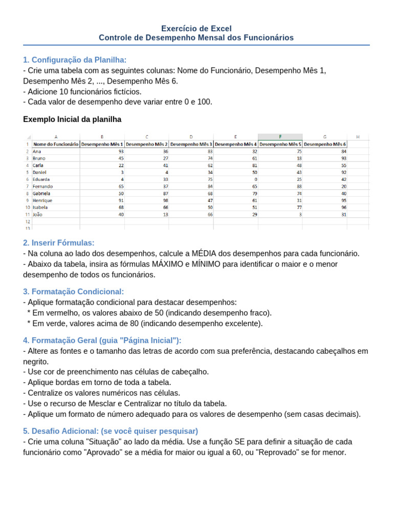 Exercicio Excel Intermediario | PDF