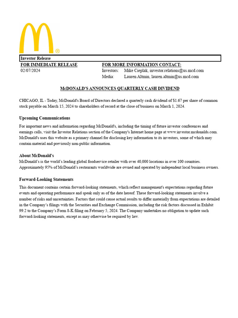 Q1-24 Dividend Release | PDF
