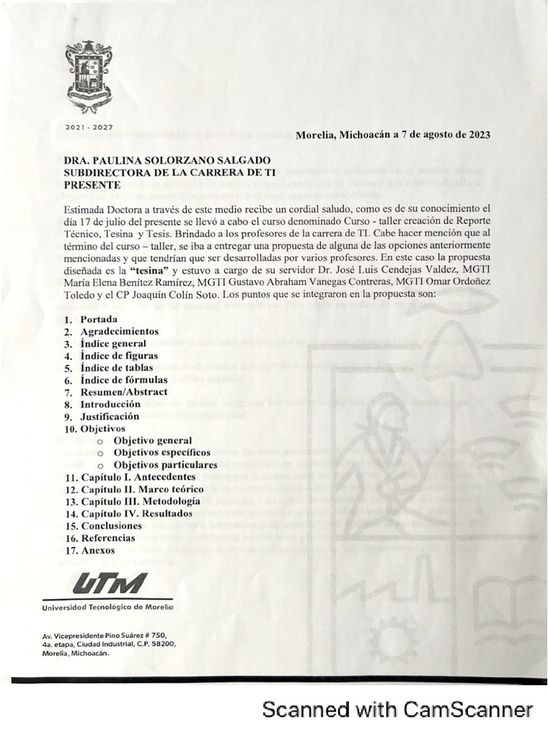 Formato Estructura de Tesina | PDF