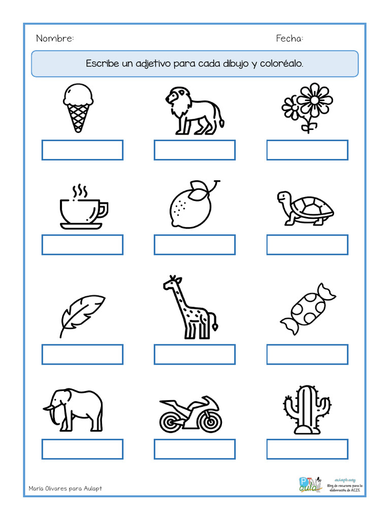 Dibujo y Adjetivo | PDF