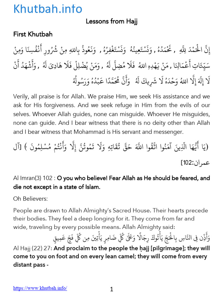 Lessons-from-Hajj-PUBLISH(1) | PDF | Theology | Quran