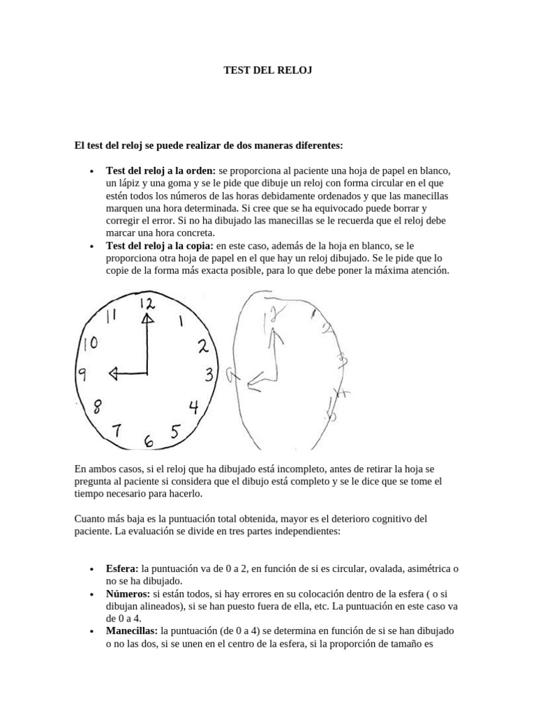 Test Del Reloj | PDF