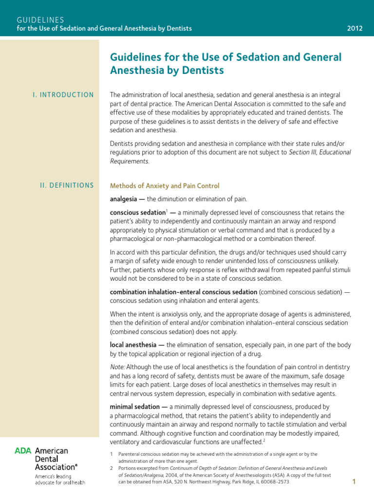ADA Anesthesia Guidelines | PDF | Anesthesia | Monitoring (Medicine)
