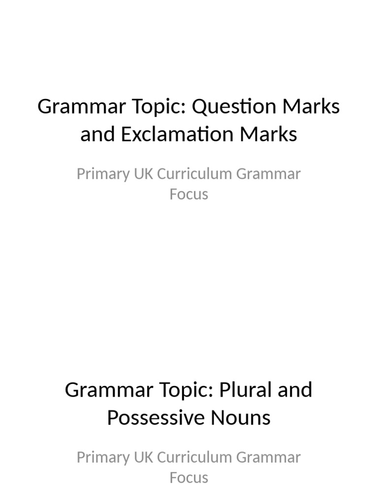 UK Primary Grammar Topics Overview | PDF