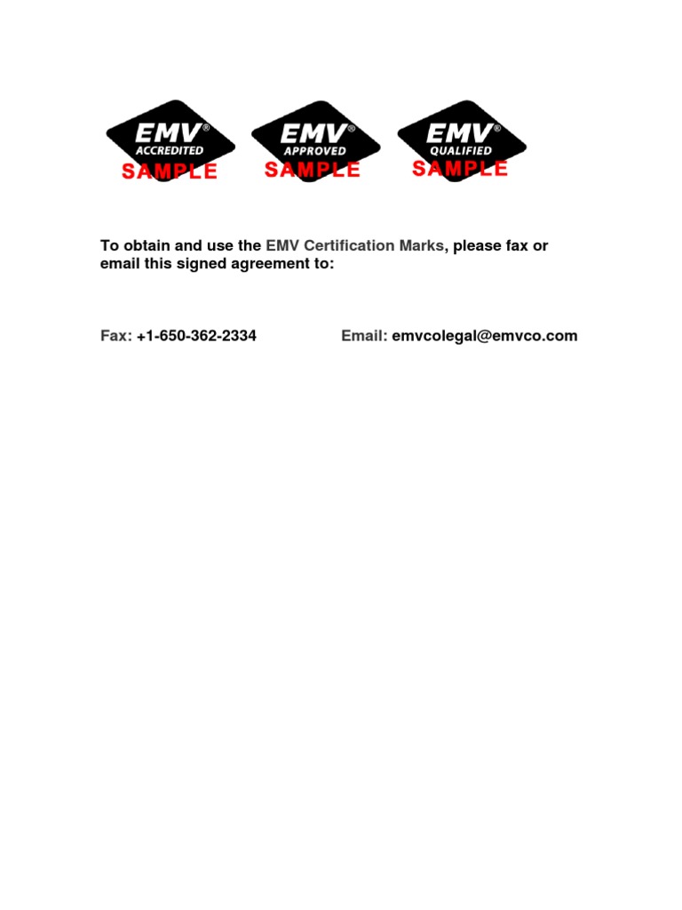 EMVCo Trademark License Agreement-EMV Certification Marks | PDF ...