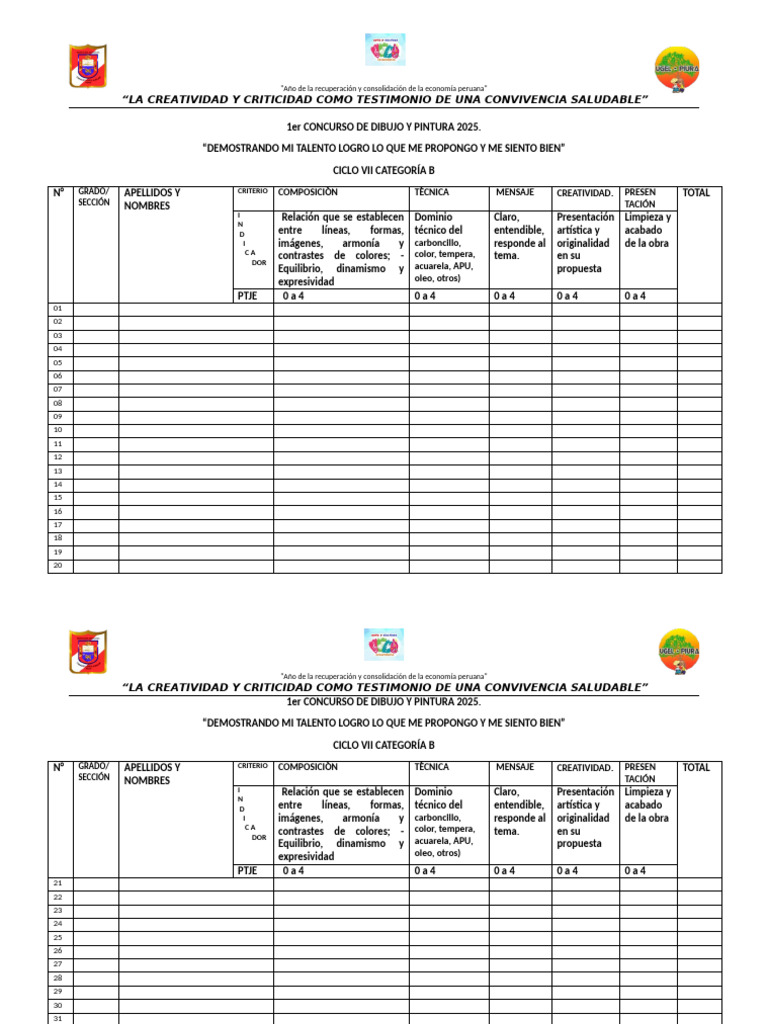 Ficha Evaluac. Dibujo ... Categ. B. | PDF