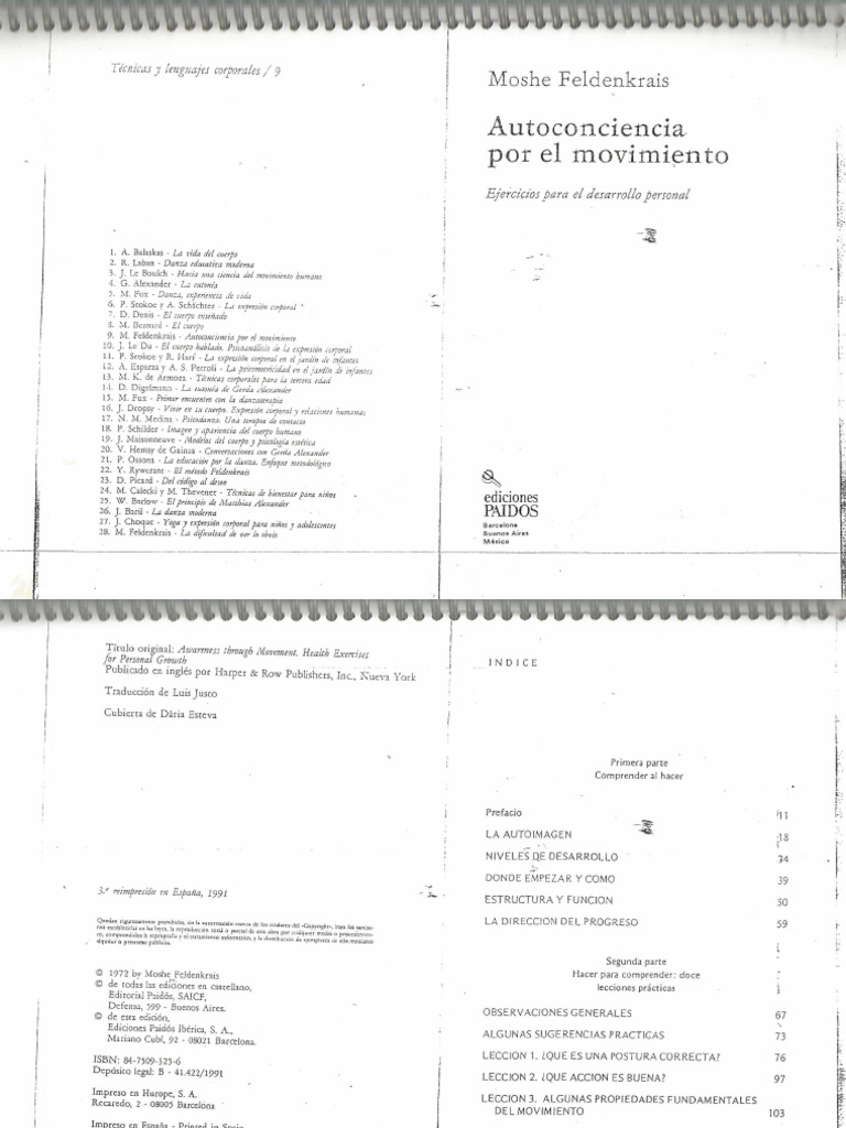 Autoconciencia Por El Movimiento Feldenkrais | PDF