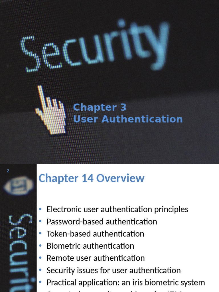 Ch3-Key Distribution and User Authentication | PDF | Password | Biometrics