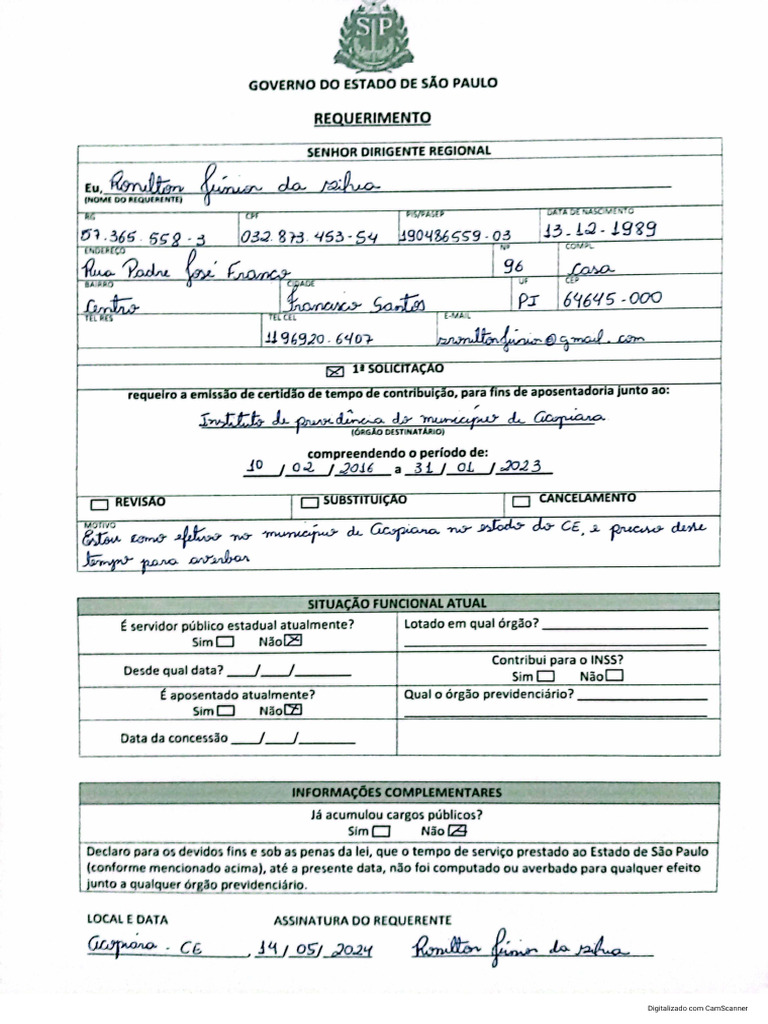 Requerimento Assinado | PDF