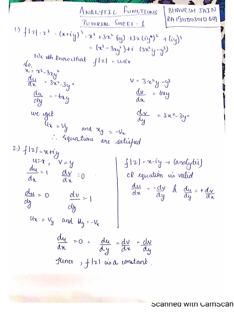 Maths Tutorial Sheet 1 | PDF