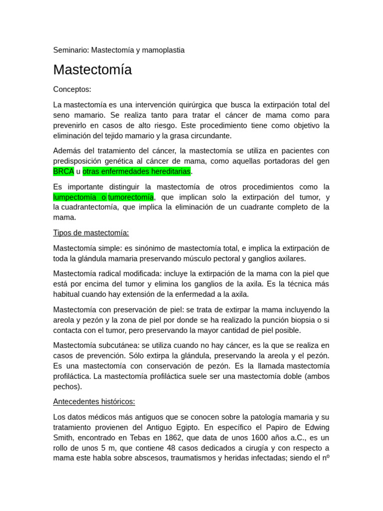 Mastectomía Radical y con Implantes | PDF | Pecho | Mastectomía