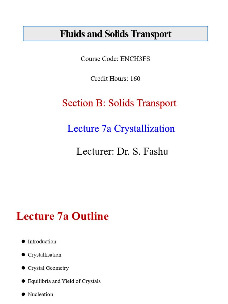 Lecture 7a Crystallization | PDF | Crystallization | Nucleation