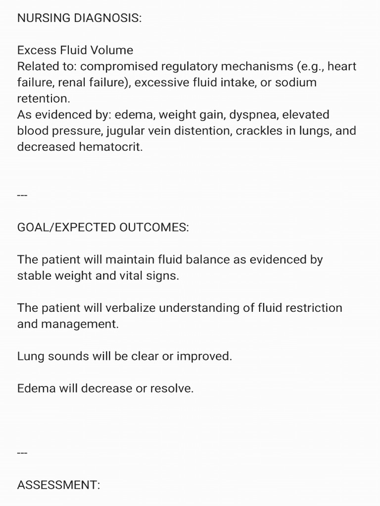 Excessive Fluid Volume 250604 174821 | PDF