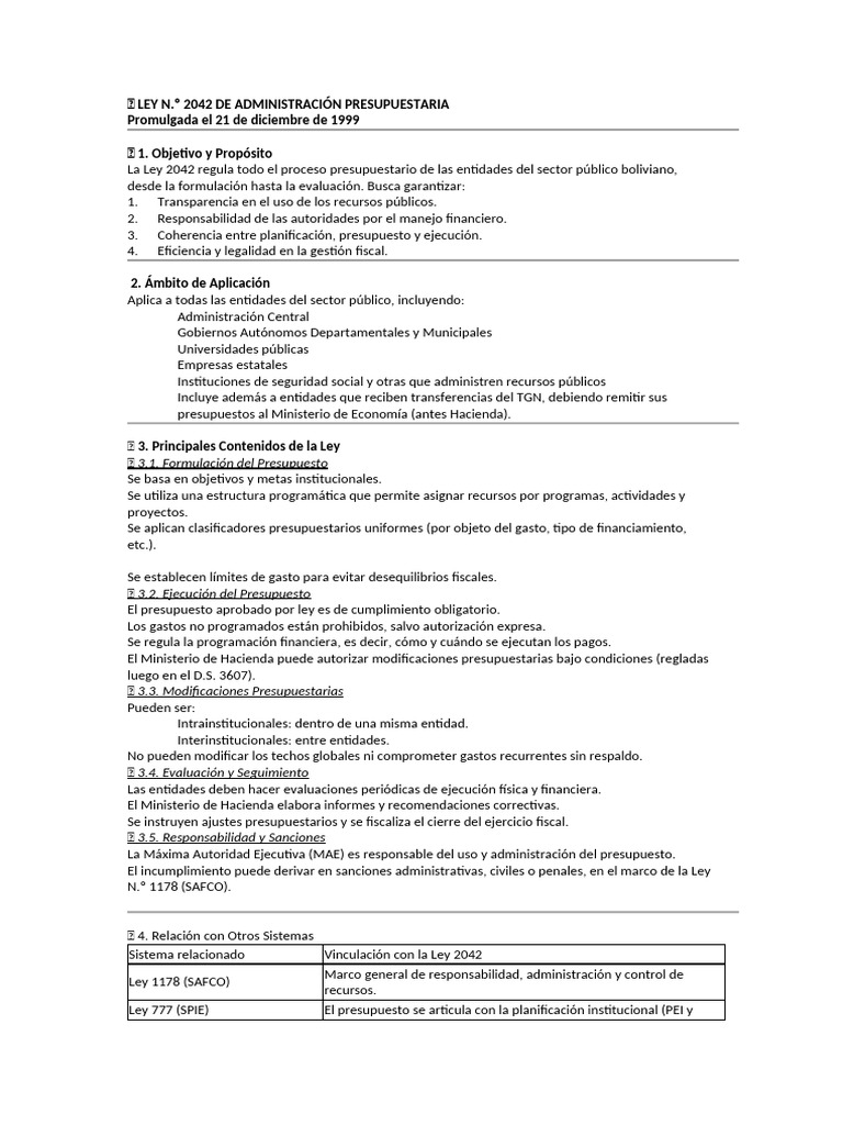 Ley 2042 | PDF | Presupuesto | Economias