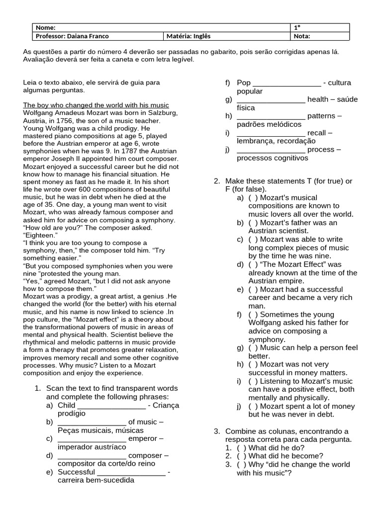 Mozart: A Prodigy’s Impact on Music | PDF | Wolfgang Amadeus Mozart ...