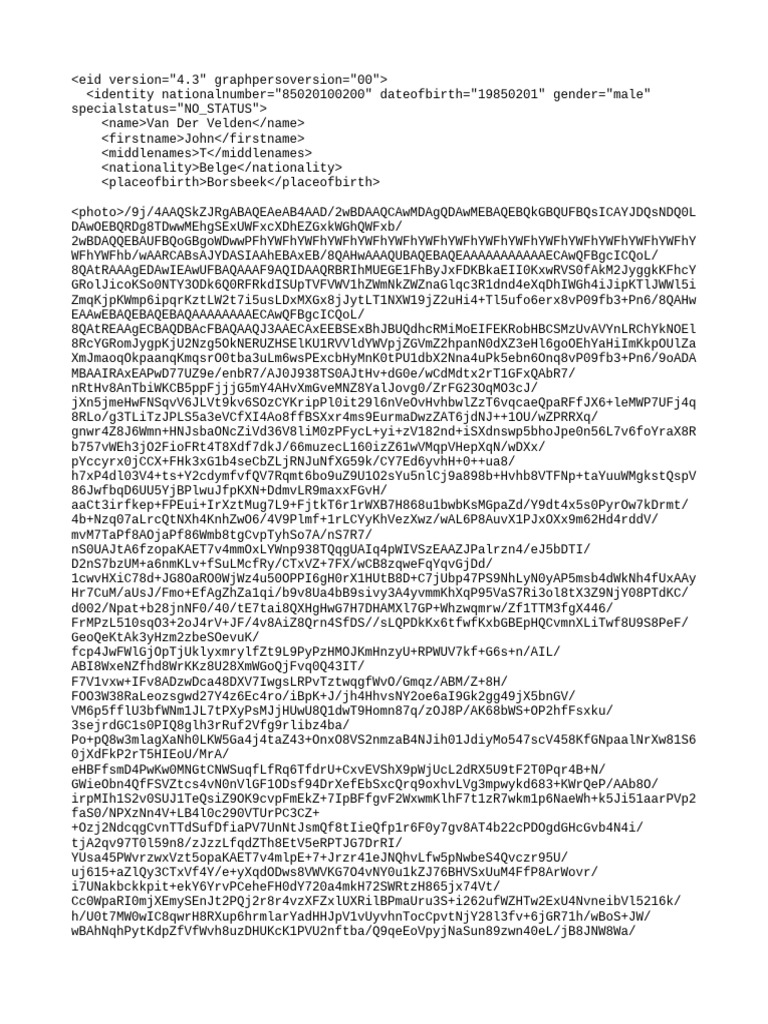 EId Data Sample - Copie | PDF