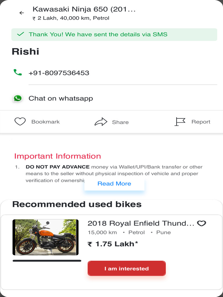 Used Kawasaki Ninja 650 (2011-2020) Bike in Pune, 2011 Model (Id-5d9b09e72f6a9b500238a103) | PDF