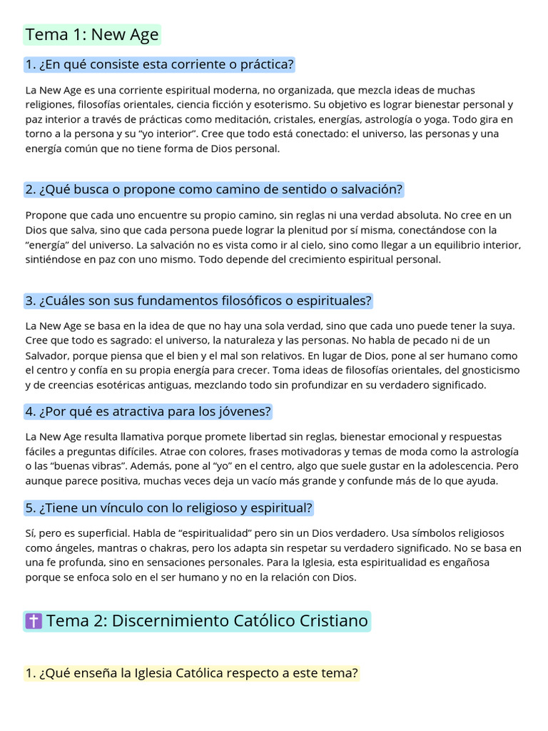 Tema 1 New Age | PDF | Nueva era | Fe
