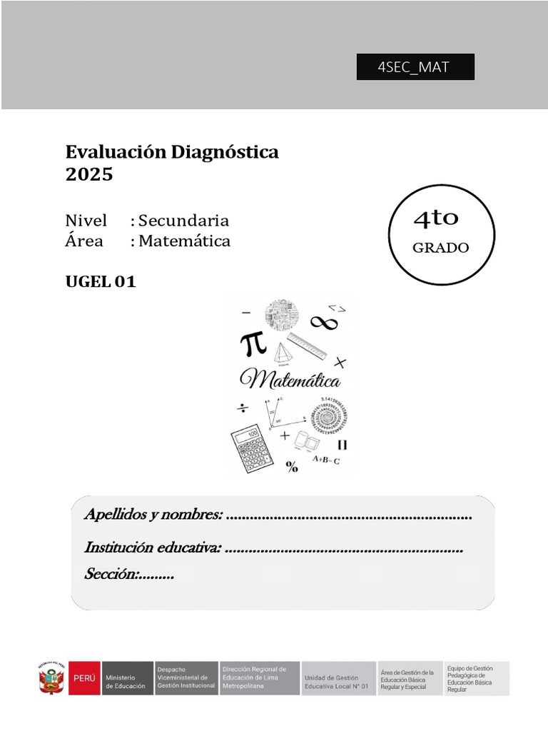 4°mat Sec Diag 2025 | PDF