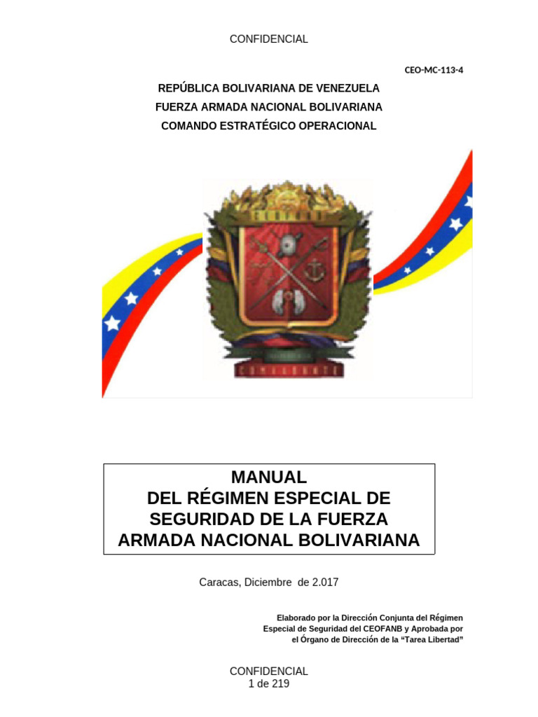 Manual Del Regimen Especial de Seguridad de La FANB.-1 | PDF | La ...