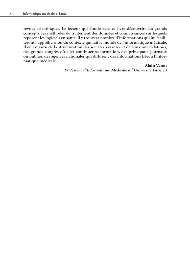 Introduction à l'informatique médicale | PDF | Informatique | Bio ...