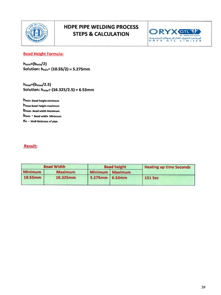 Butt Fusion Welding Procedure & Qualification of Hdpe Pipe 39 | PDF