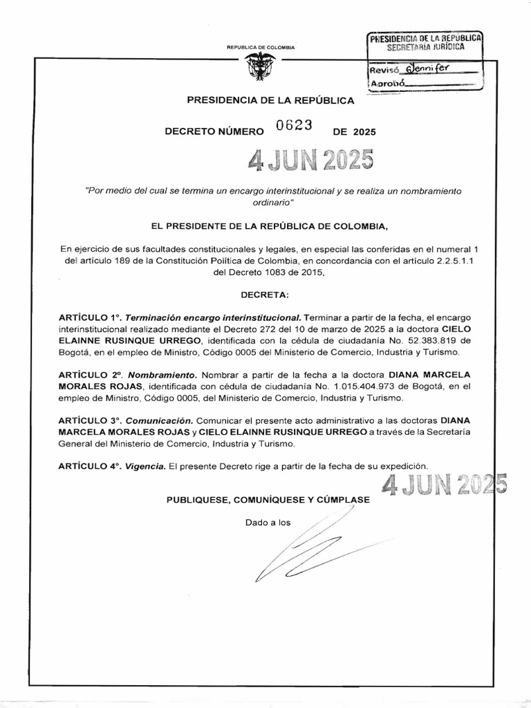 Decreto 0623 Del 4 de Junio de 2025 | PDF
