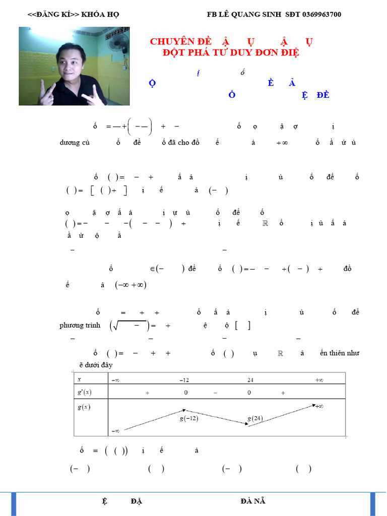 Chuyên Đề Vd Vdc - Đột Phá Tư Duy Đơn Điệu Test 1 | PDF