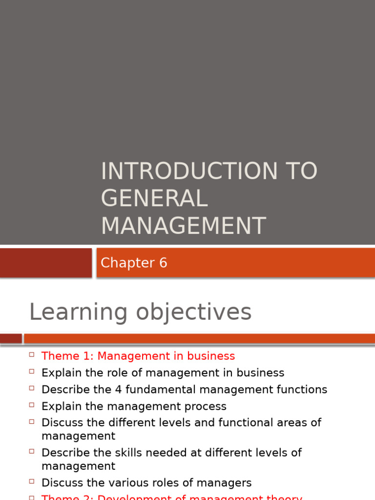 BMNG5121 Chapter 6 Introduction To General Management | PDF | Strategic Management | Skill