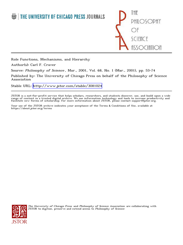 Craver - RoleFunctionsMechanisms-2001 | PDF | Heart | Blood