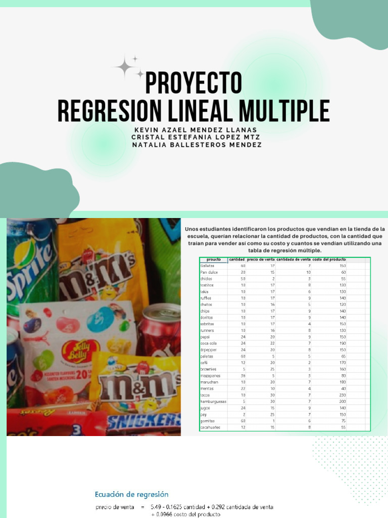 Proyecto U1 Regresión Lineal Múltiple | PDF