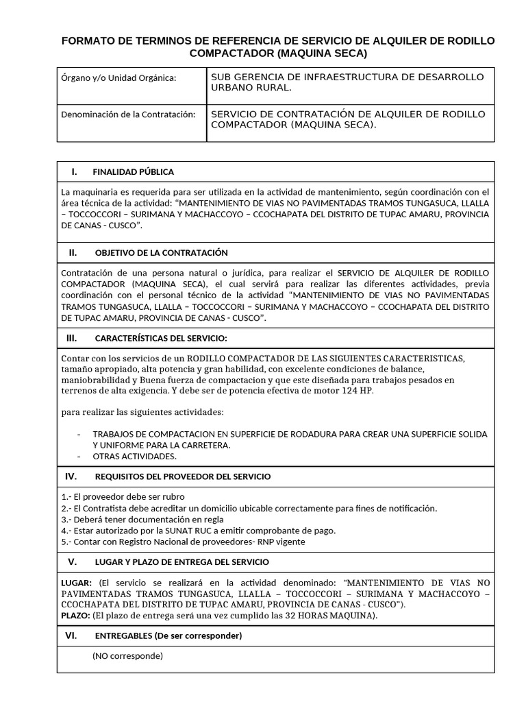 Formato Terminos de Referencia Rodillo | PDF | Corrupción política