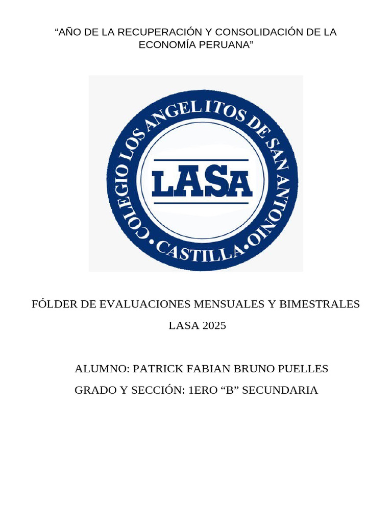 Portada para Folder de Evaluaciones | PDF