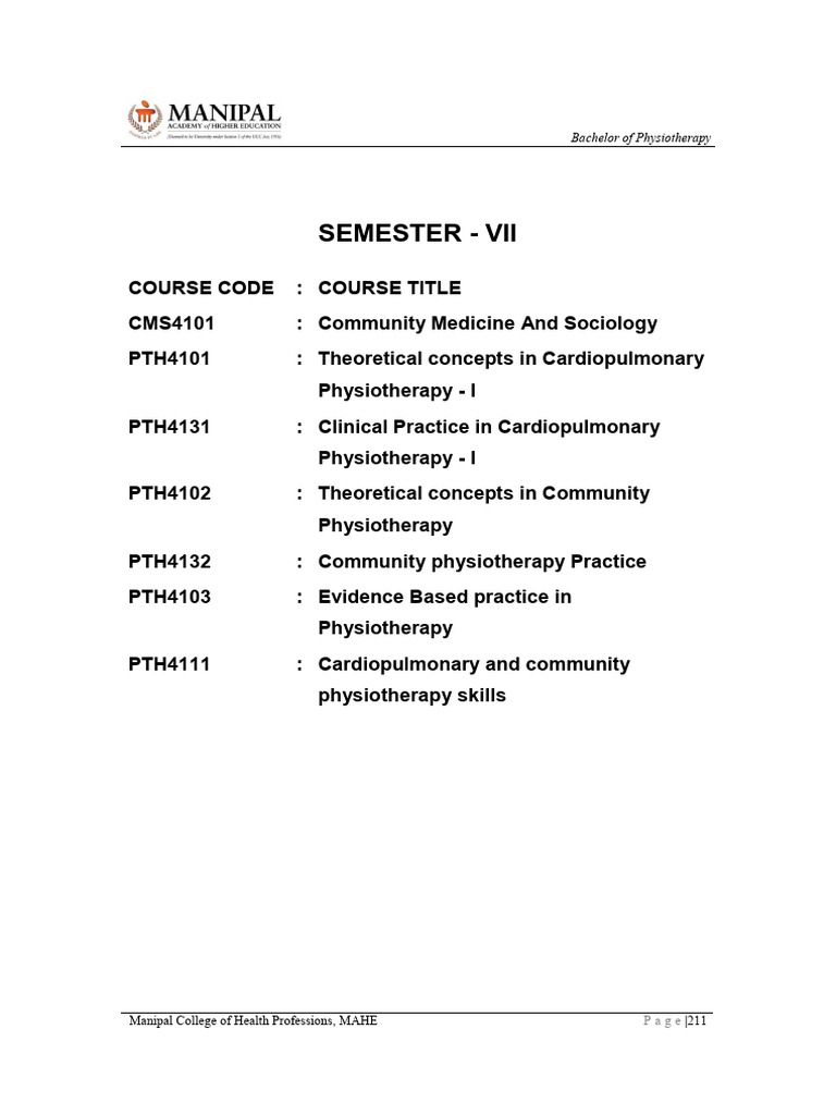 Bachelor of Physiotherapy Course Overview | PDF | Electrocardiography ...