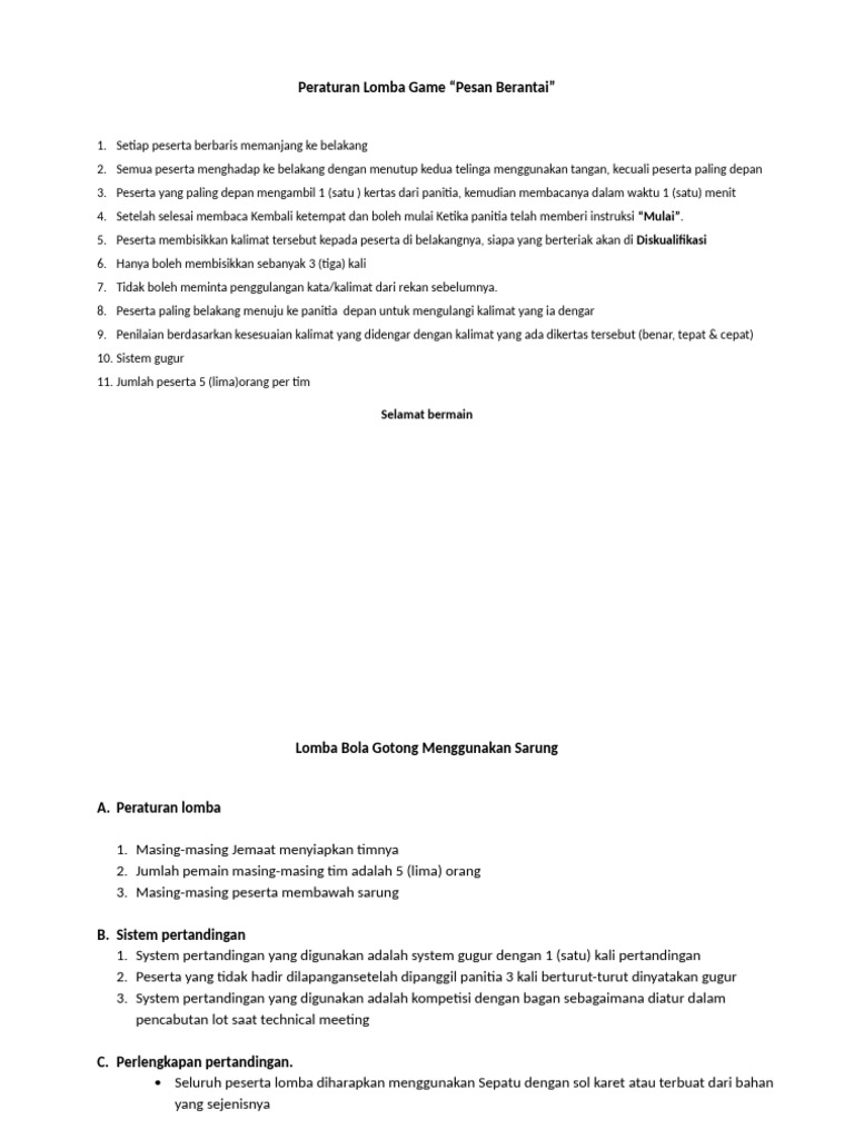 Draft. Lomba HUT PKB 2025 | PDF