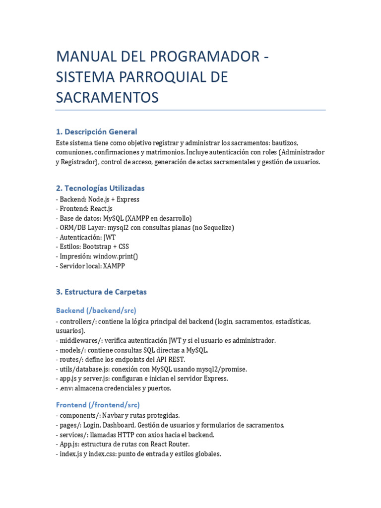 Manual Programador Completo | PDF | Mi sql | Autenticación