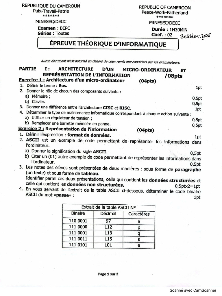 Bepc 2025 | PDF